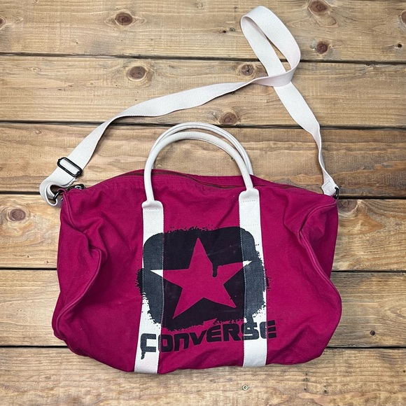 Converse | Bags | Vintage Red Converse Duffle Gym Bag Drip Logo Medium ...